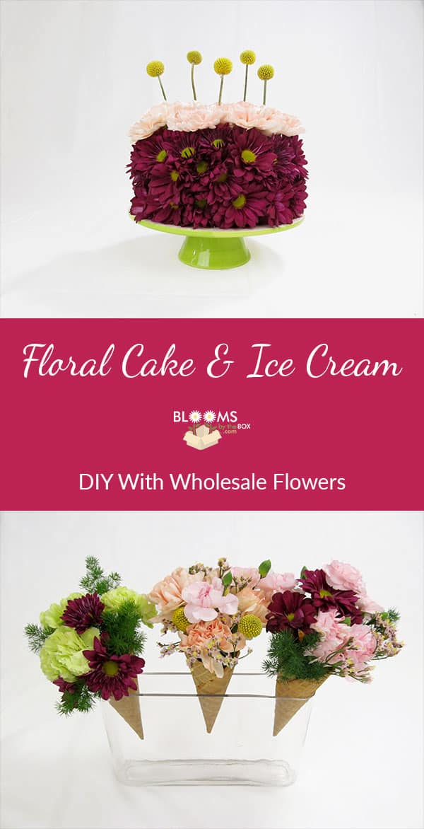 DIY Flower Cake and Ice Cream Cones - Blooms By The Box