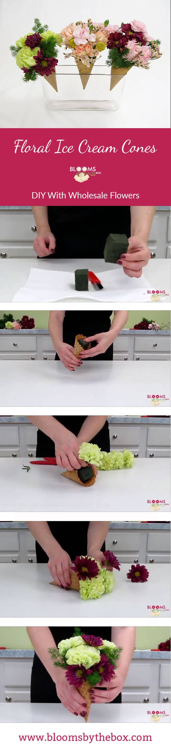 DIY Flower Cake and Ice Cream Cones - Blooms By The Box