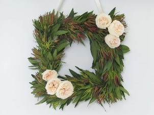 Customized DIY Square Wreath with Fresh Flowers - Blooms By The Box