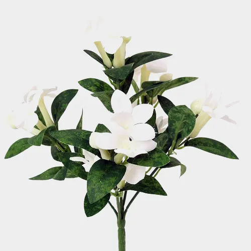SILK 9" Stephanotis Bush Cream/White - Wholesale - Blooms By The Box